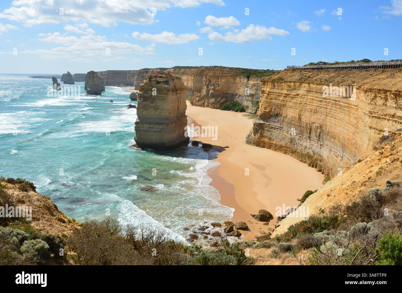 The Twelve Apostles rock stacks along the Great Ocean Road in Victoria ...