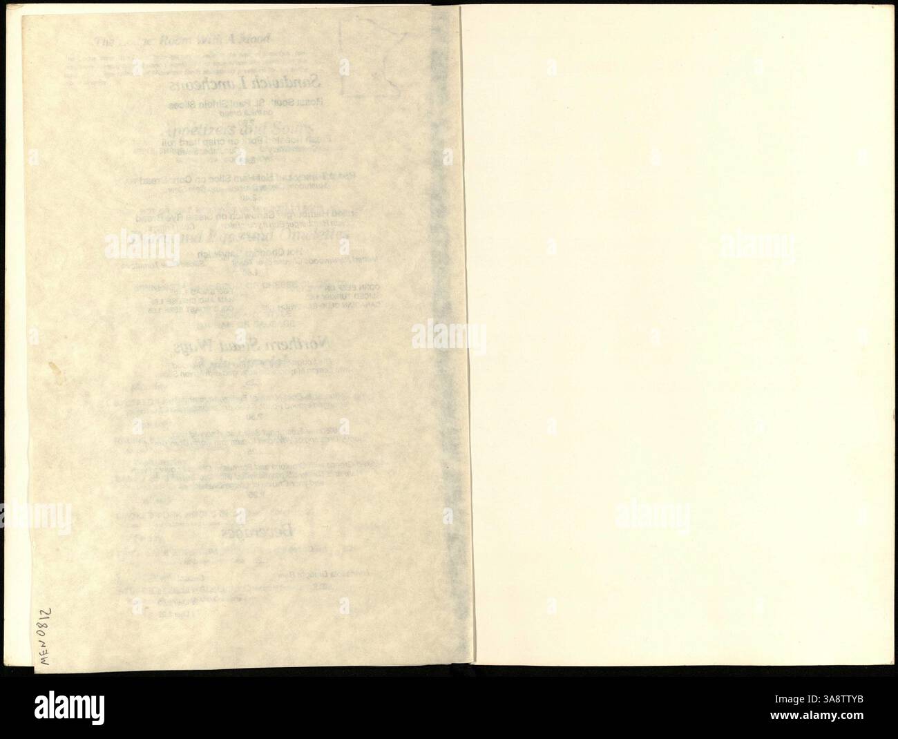This historical bi fold menu features a selection of appetizers hi-res ...