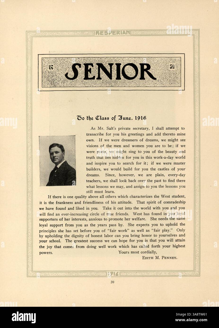 The 1916 'Hesperian' yearbook from West High School features the school ...