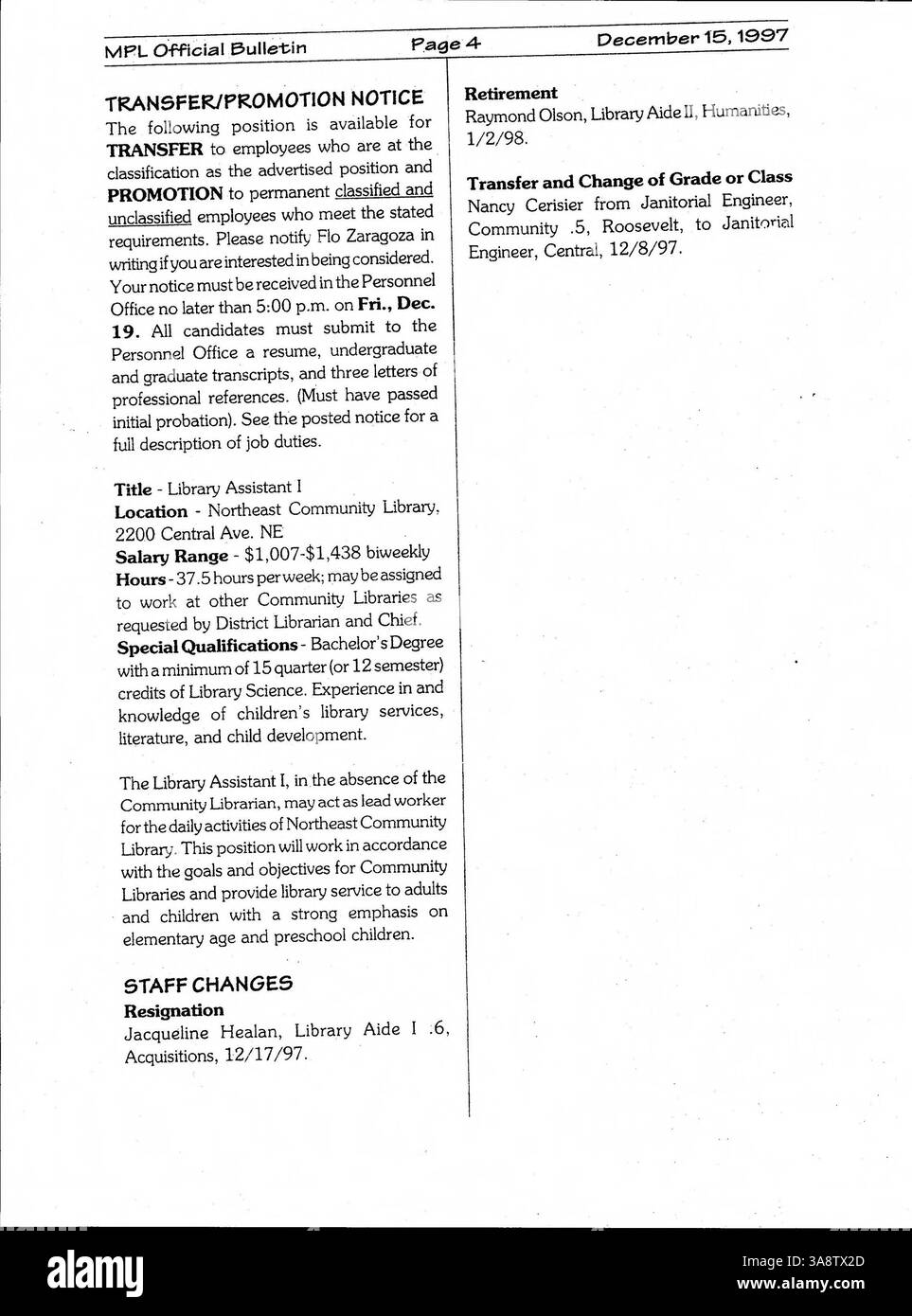 This official bulletin from 1997 was designed for the employees hi-res ...