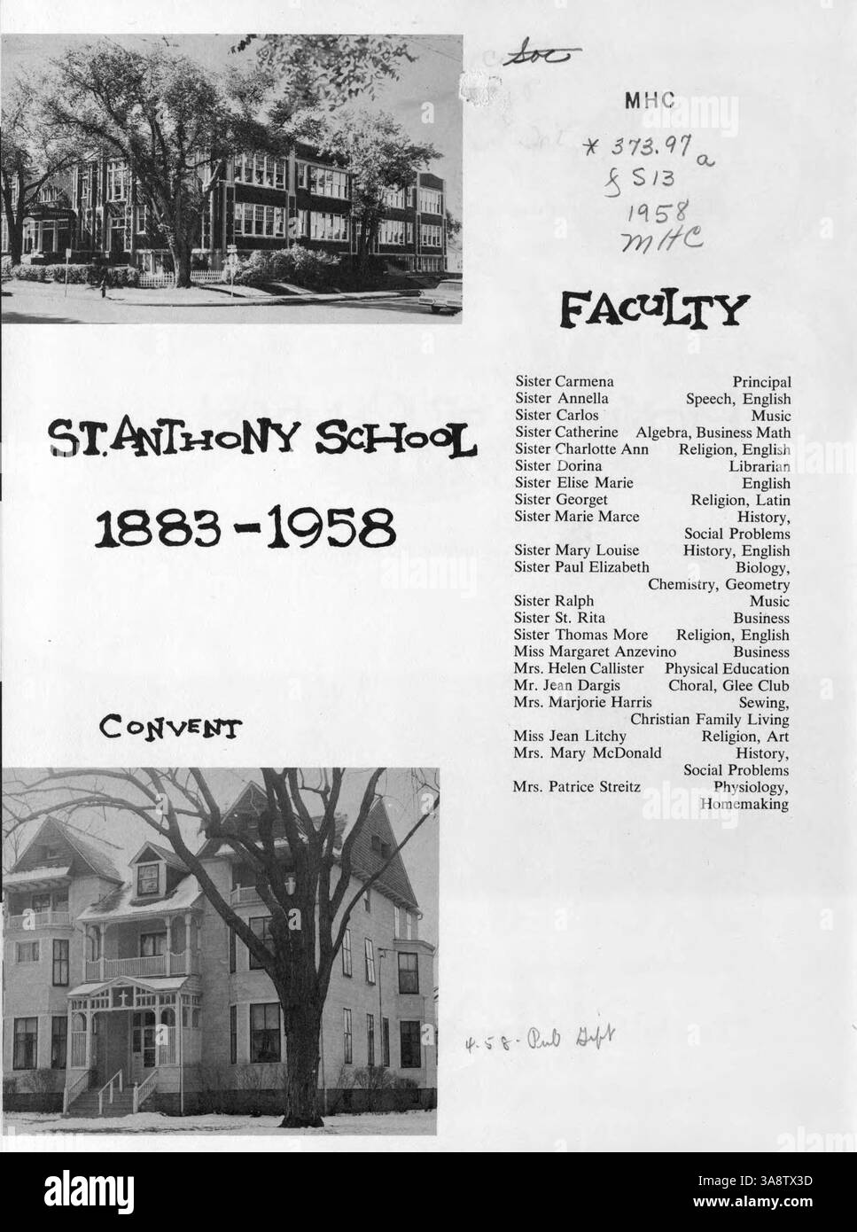 This yearbook from St. Anthony High School documents the 1957-1958 ...
