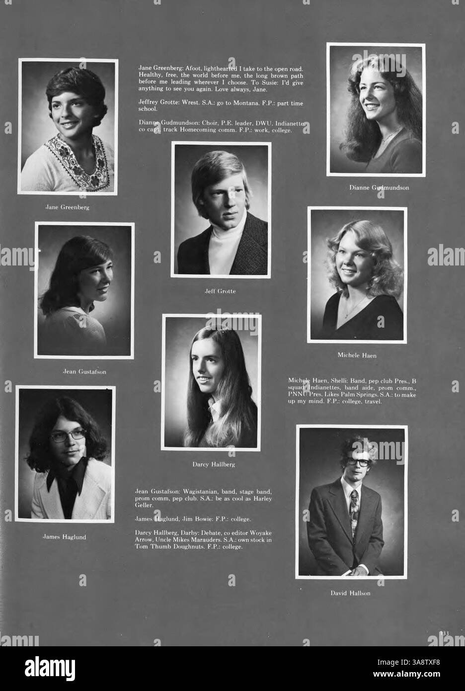 Capturing the key events of the 1975 1976 school year hi-res stock ...