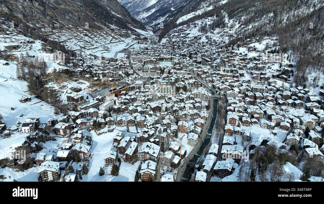 Zermatt matterhorn beautiful drone view hi-res stock photography and ...