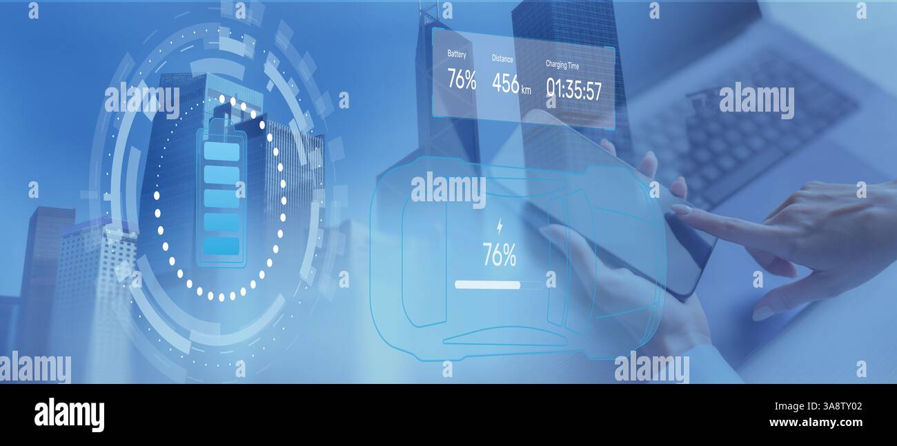 Electric Vehicle Battery Monitoring Dashboard Stock Photo - Alamy
