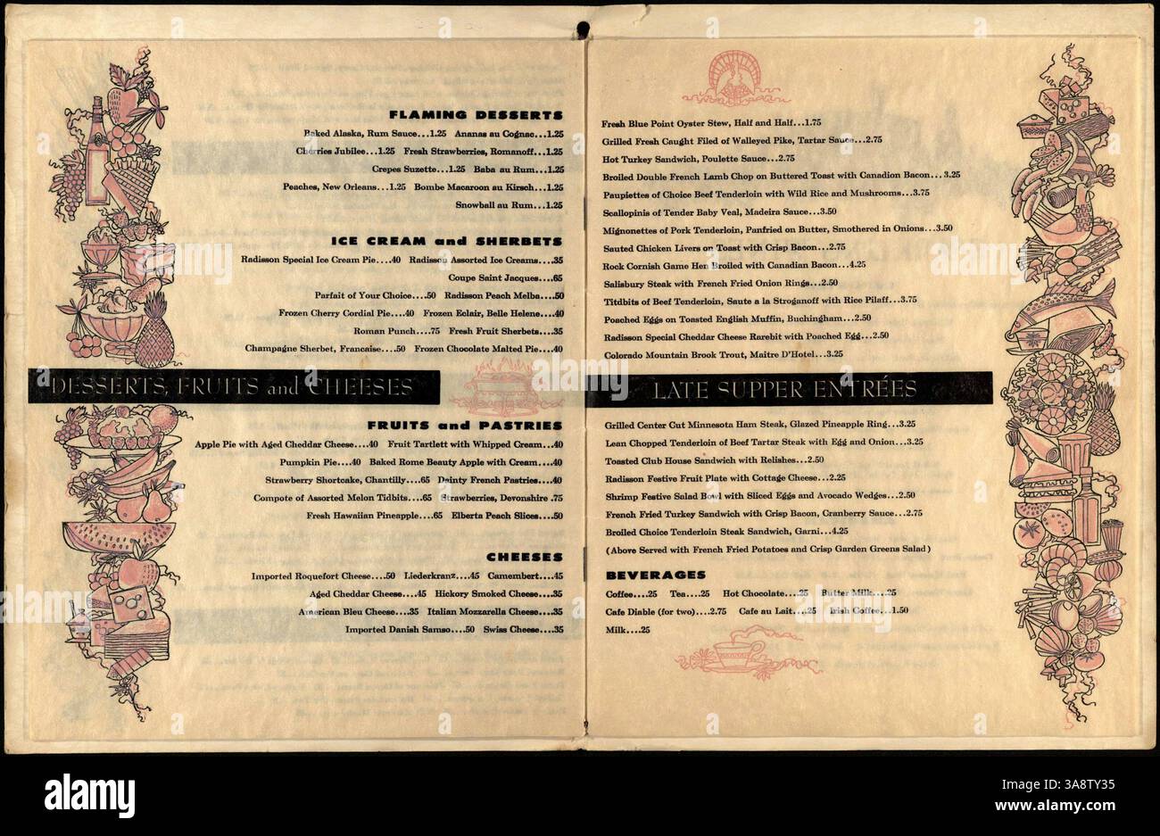 The Flame Room's menu from the Radisson Hotel features a wide selection ...