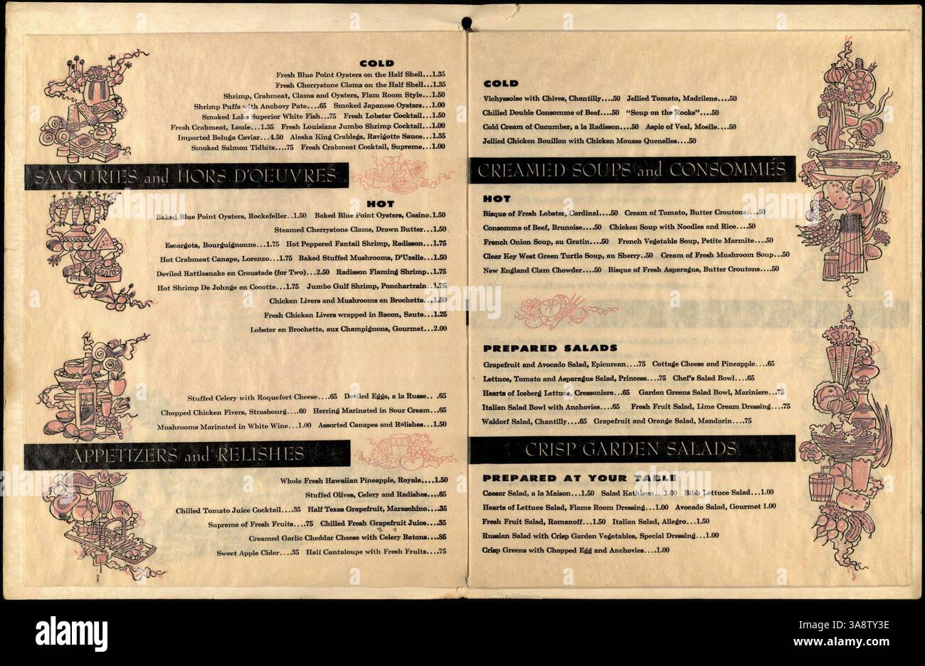 The 12-page Flame Room Menu from the Radisson Hotel features a variety ...