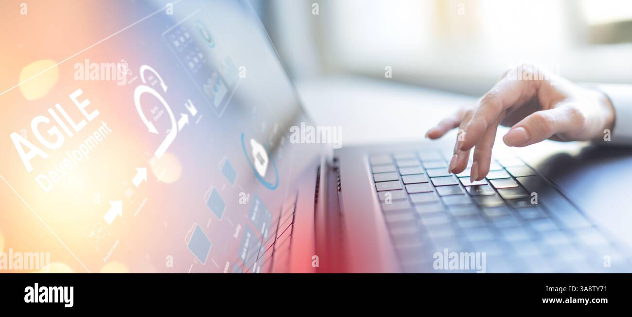 Agile Development and Sprint Execution in Digital Workflow Stock Photo ...