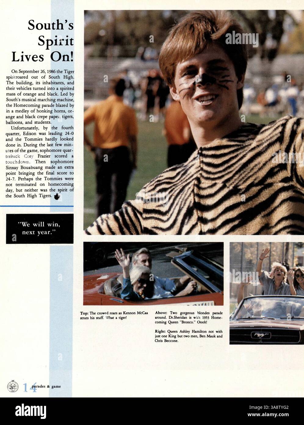 The 1987 South High Yearbook, 'Tiger 1987: ...But You Can't Change Time ...