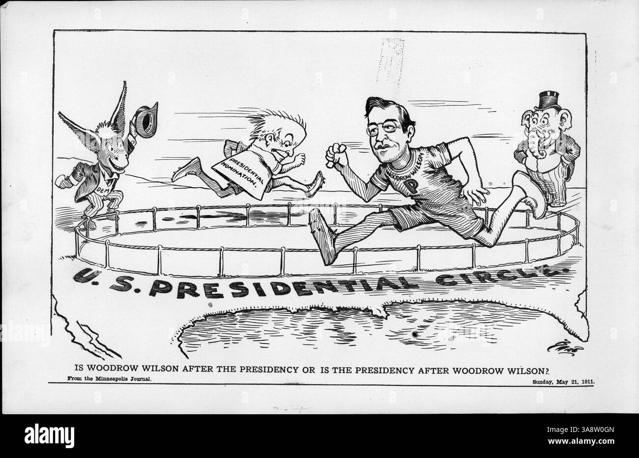 This 1912 political cartoon depicts woodrow wilson hi-res stock ...