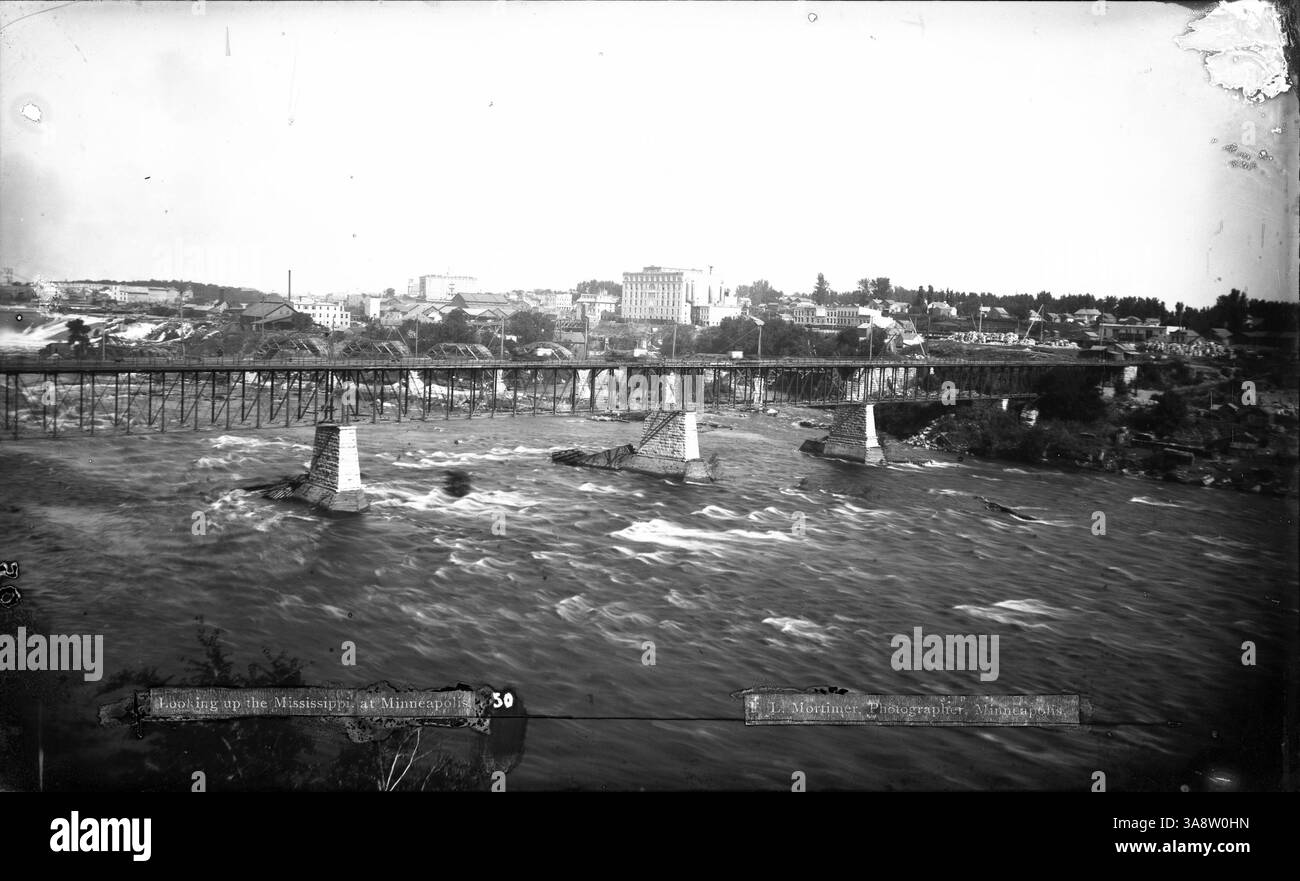 This photograph shows the Old 10th Avenue Bridge in Minneapolis, with ...