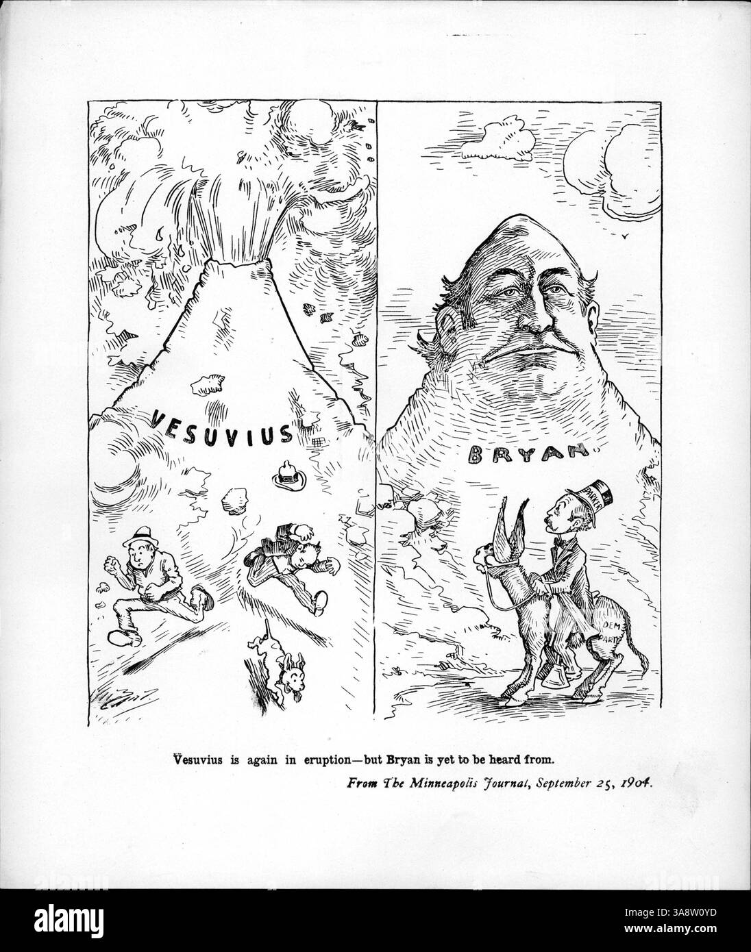 This cartoon from the early 20th century features mount vesuvius hi-res ...