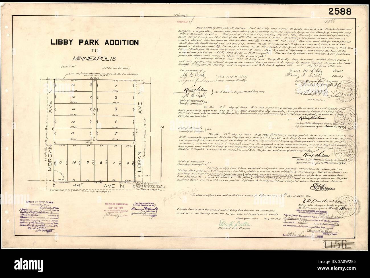 A historical map or photograph showing the Libby Park Addition, an area developed as part of ...