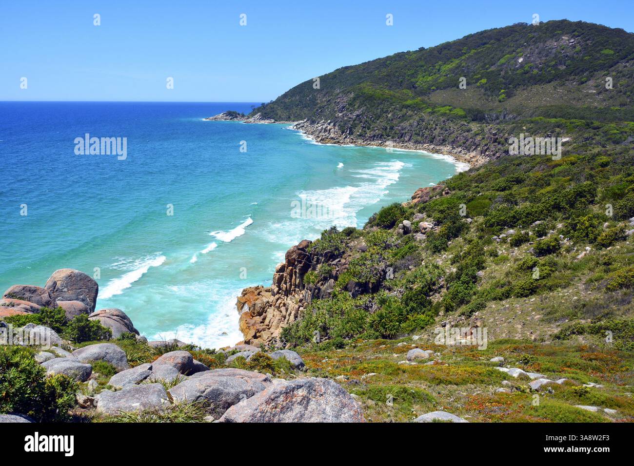 Coastal scenery in Arakoon national park in South West Rocks, New South ...