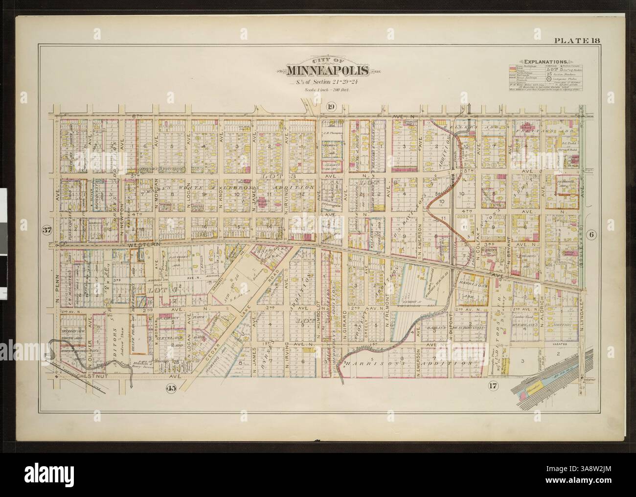 Featuring detailed surveys and plats, this Minneapolis atlas includes ...