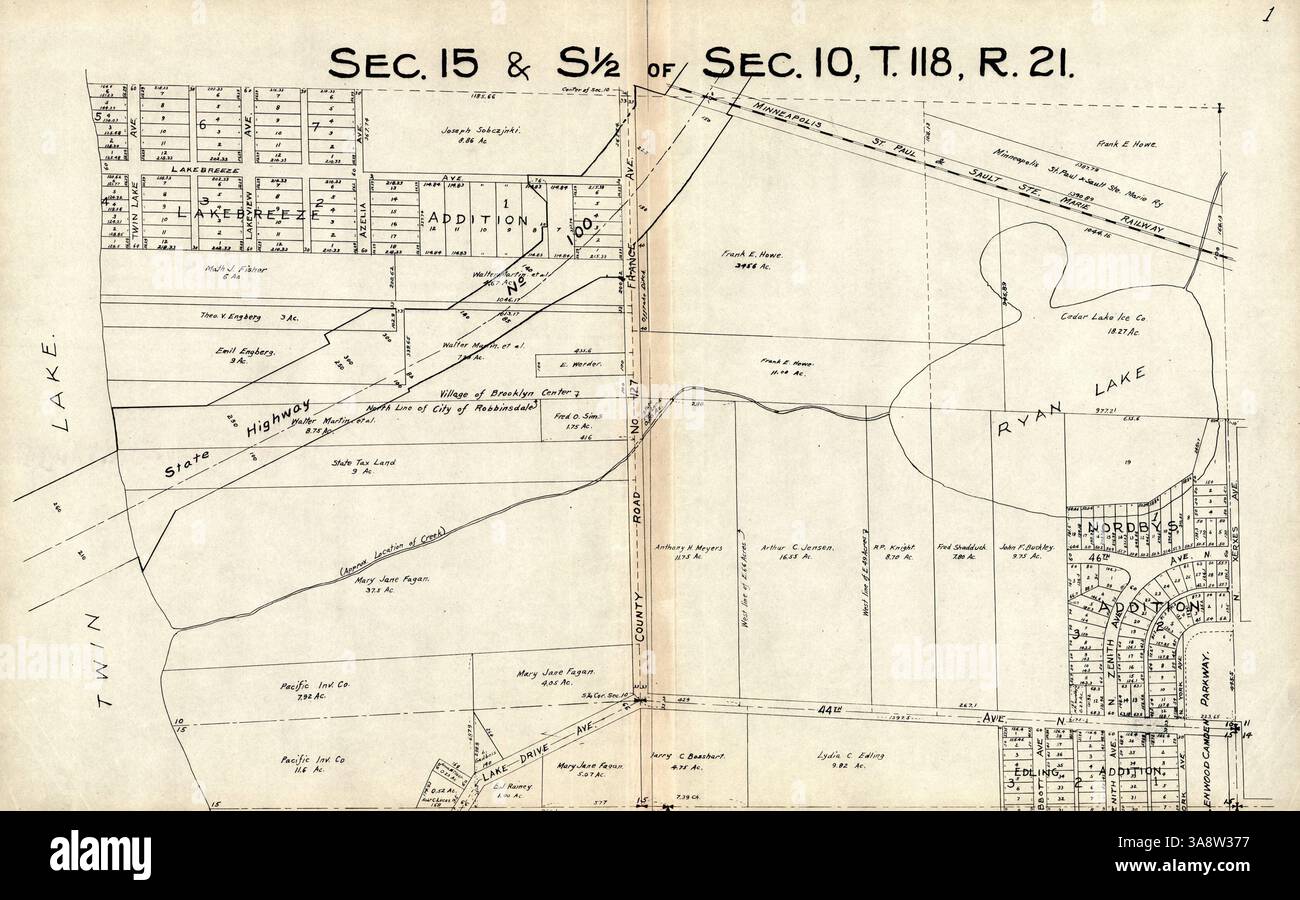 This collection of surveys and plats of Robbinsdale includes property ...