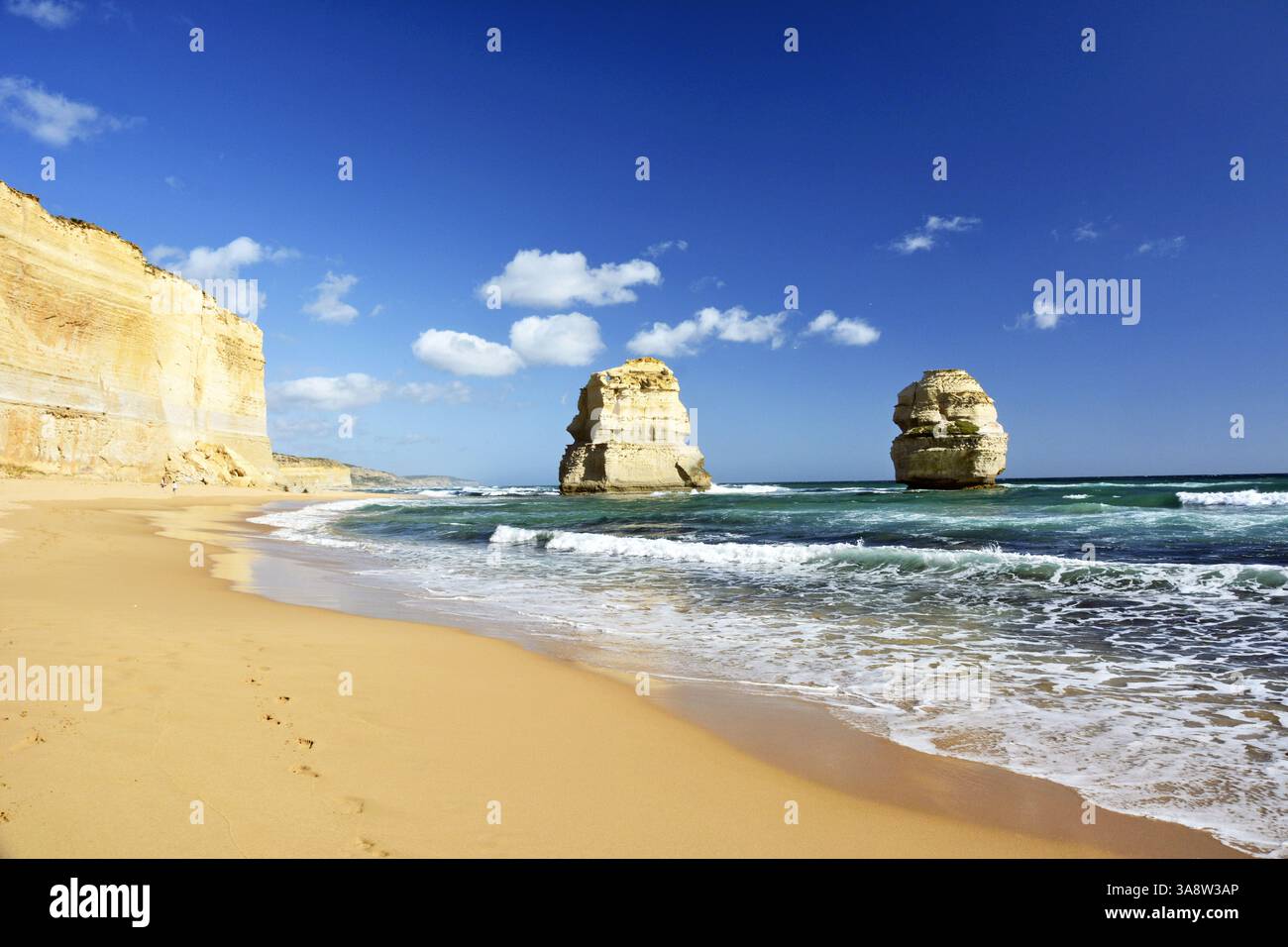 Gog and Magog limestone stacks of the Twelve Apostles along the Great ...