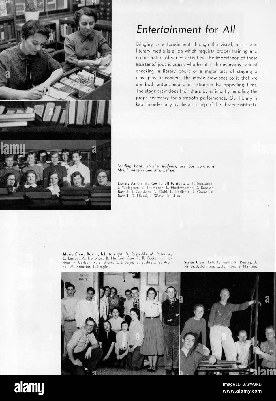 Significant events throughout the 1955 1956 academic year hi-res stock ...