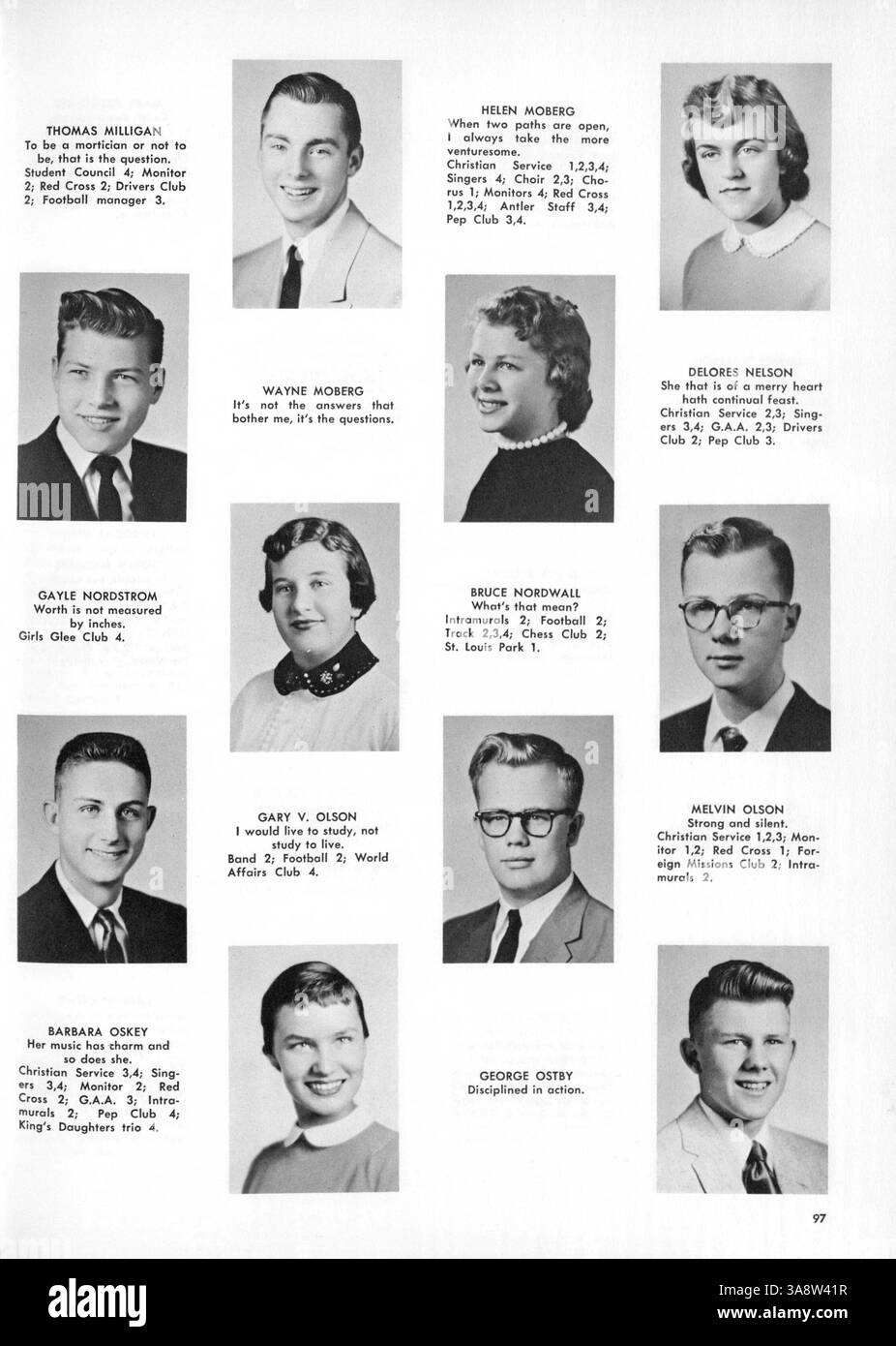 The 1957 'Antler' yearbook captures the Minnehaha Academy community ...