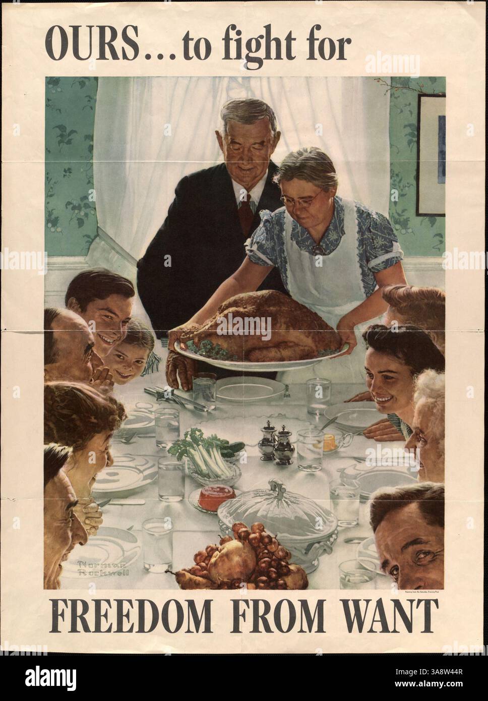 This Norman Rockwell painting, titled 'Freedom From Want,' depicts a ...