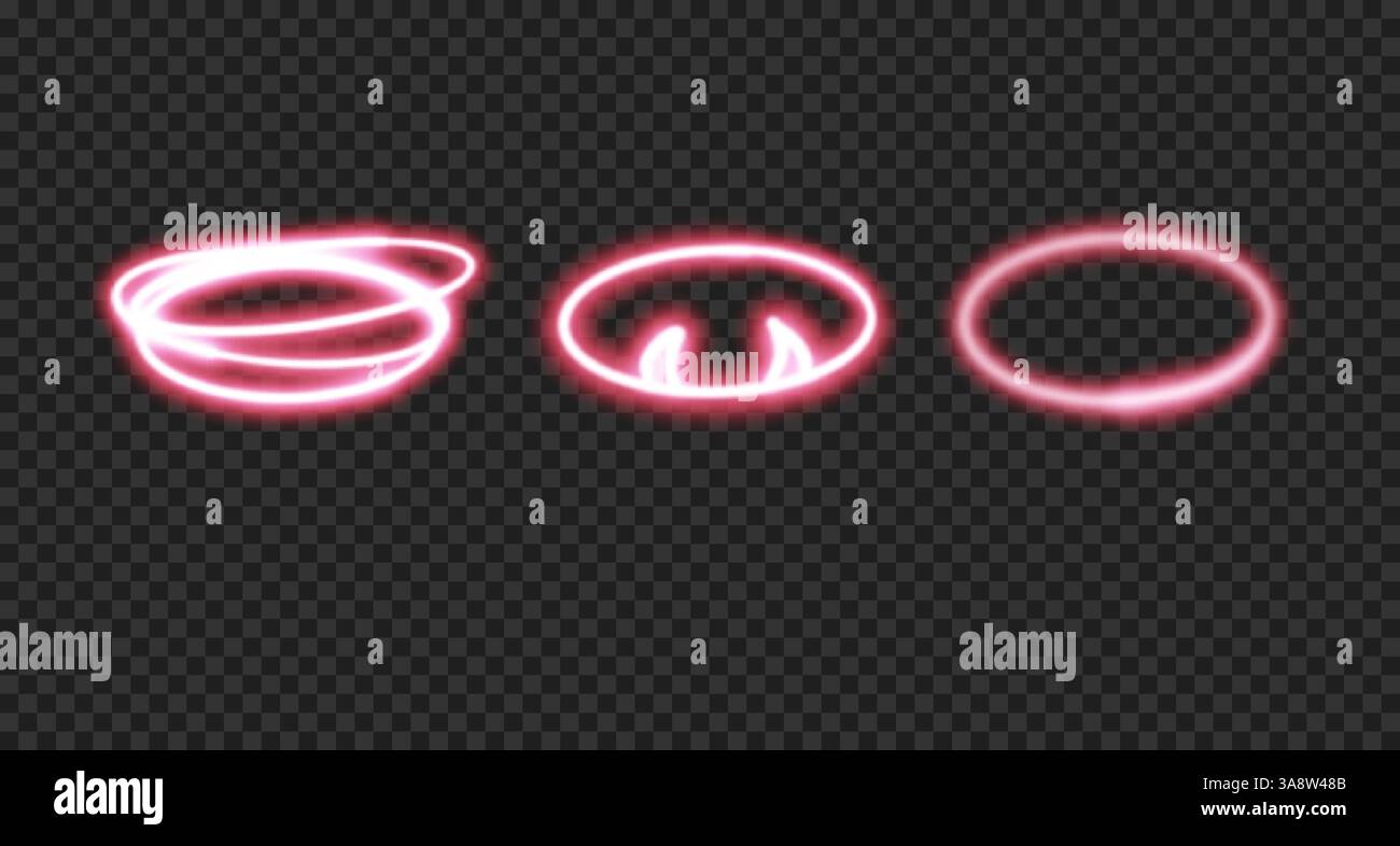 Mystic red, glowing and shining halo. Vector illustration Stock Vector ...