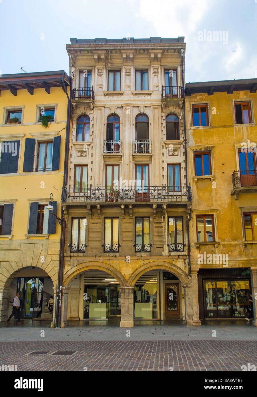 Udine, Italy - July 9th 2024. An historic building on Via ...