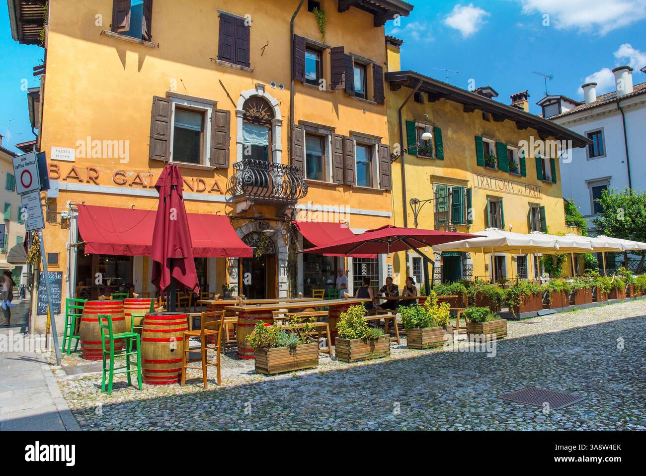 Udine, Italy - July 9th 2024. Piazzetta Antonini in Udine. Traditional ...