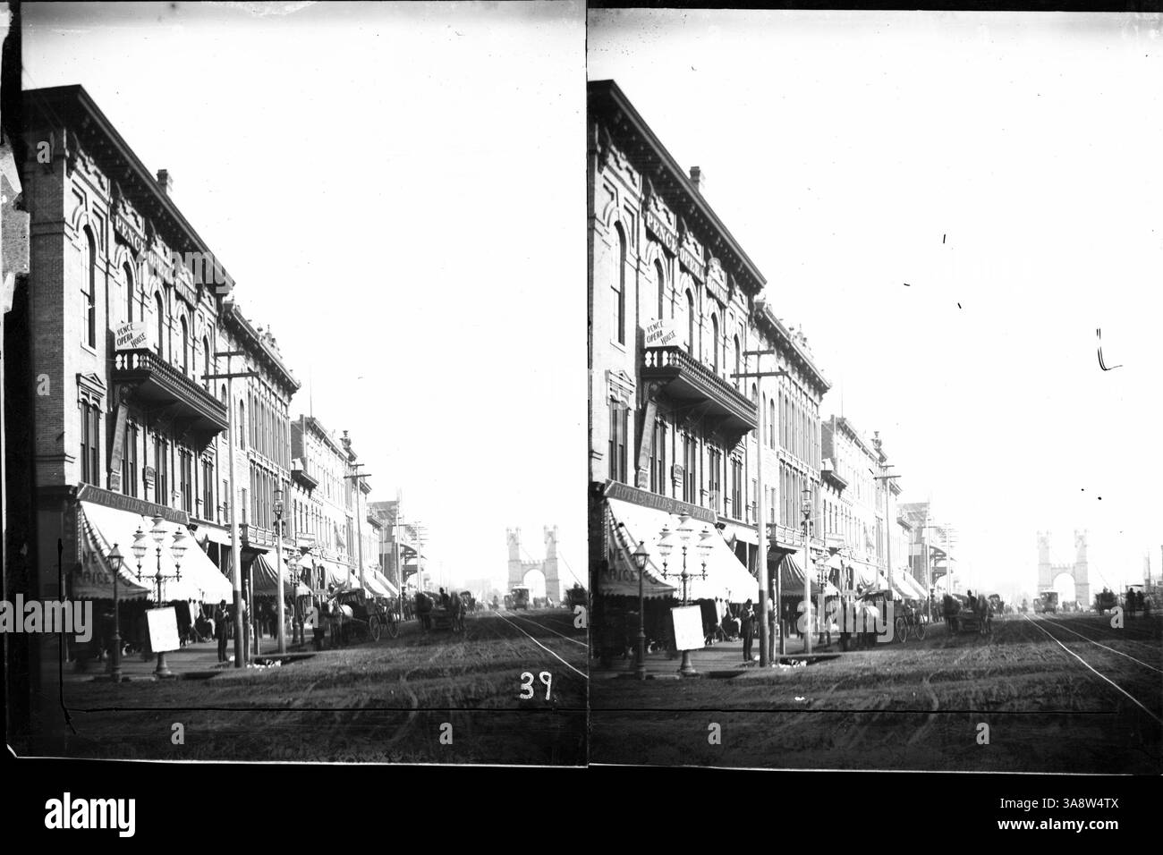 Landscape buildings left bridge Black and White Stock Photos & Images ...