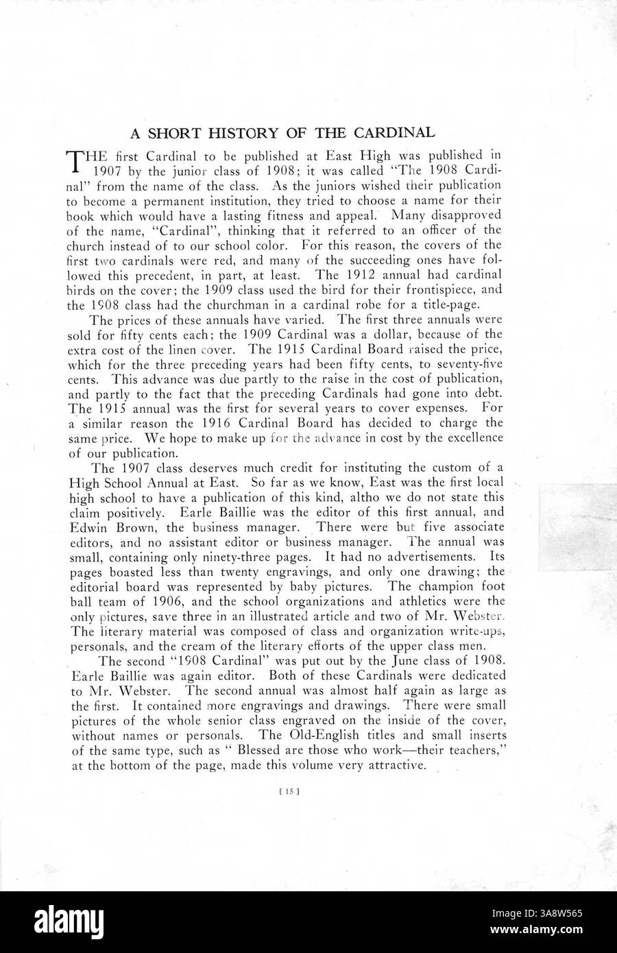 The 1916 East High Yearbook, 'The Cardinal Tenth Anniversary Number ...