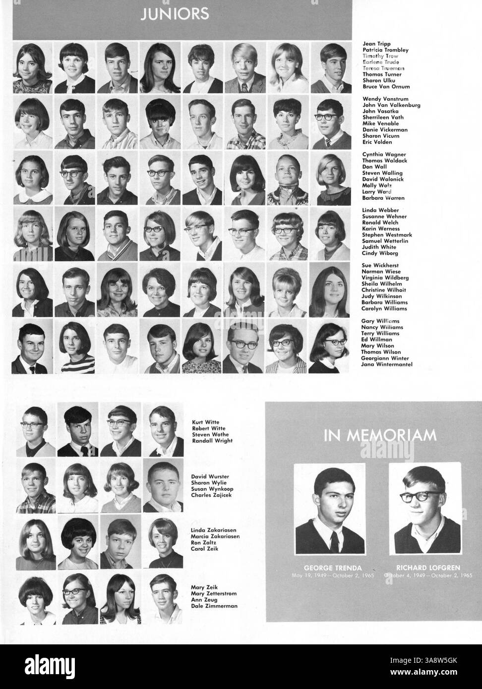 The 1966 yearbook from hopkins high school captures the academic hi-res stock photography and ...