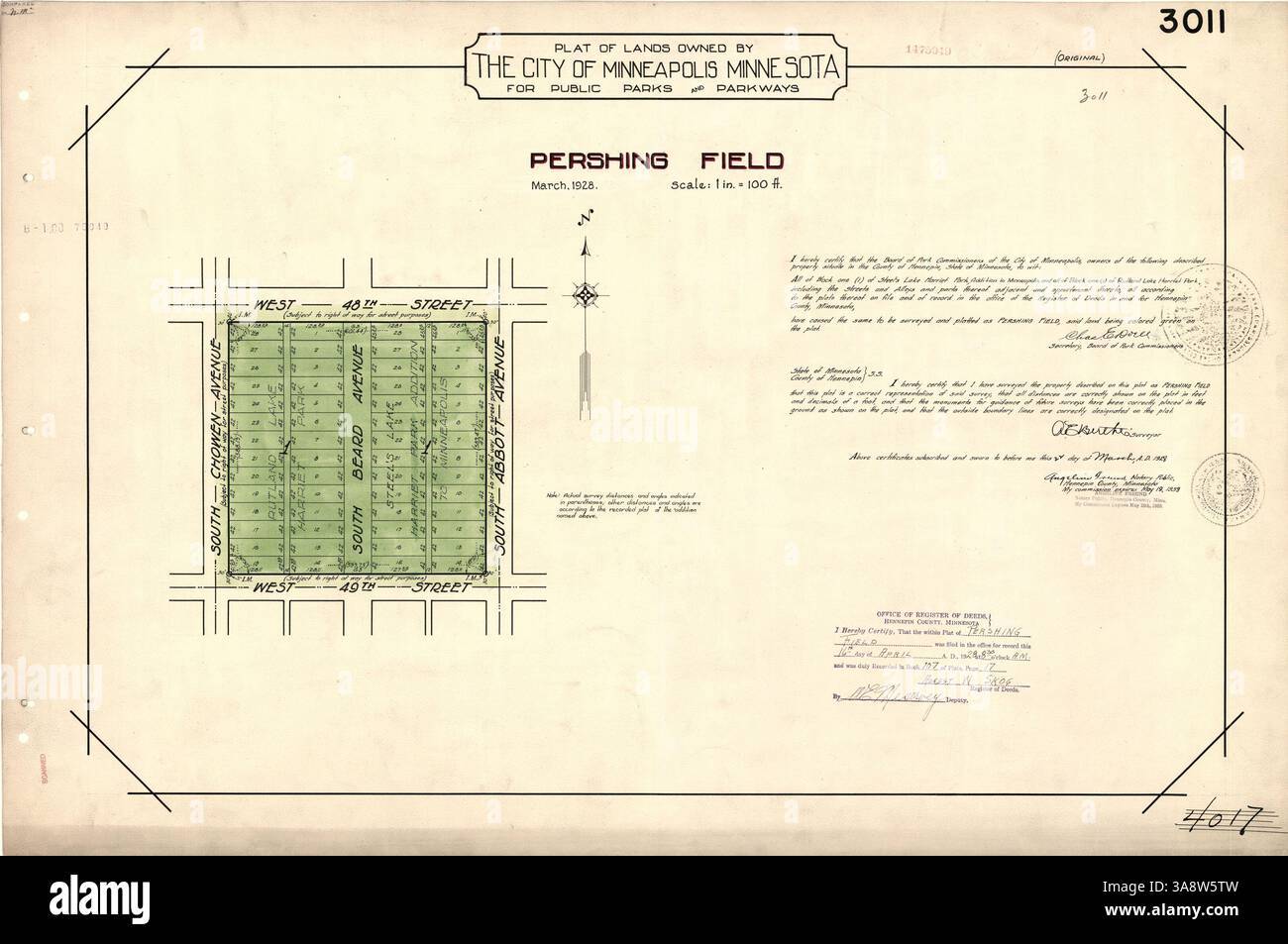 Pershing Field, a public space in Minneapolis, is documented in the ...
