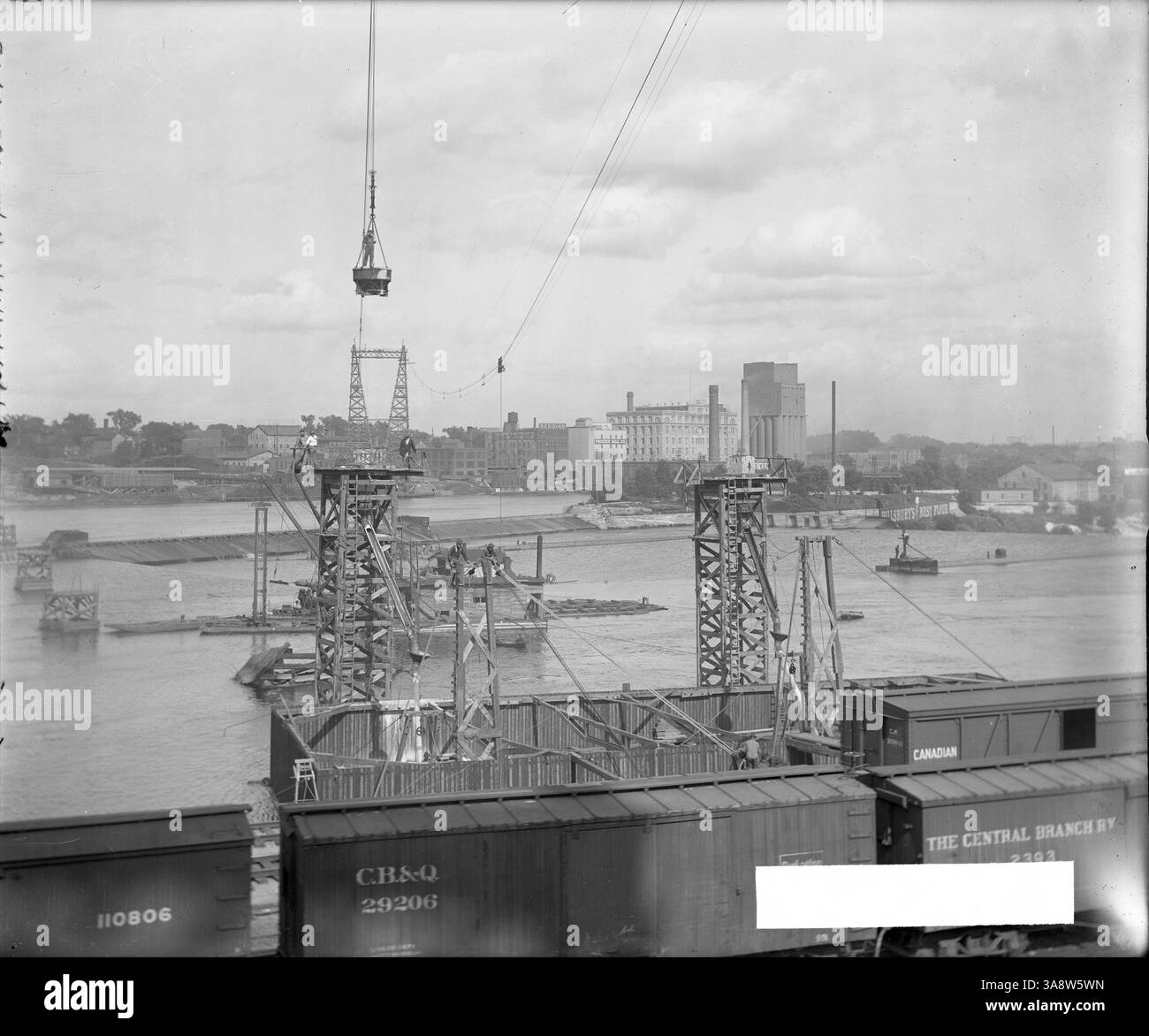 The construction of the Third Avenue Bridge is depicted, showing the ...