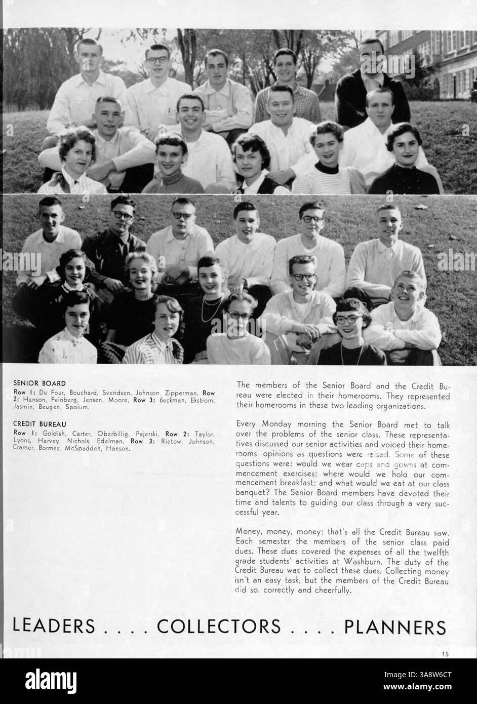 The 1955 Wahian yearbook from Washburn High School covers the 1954-1955 ...