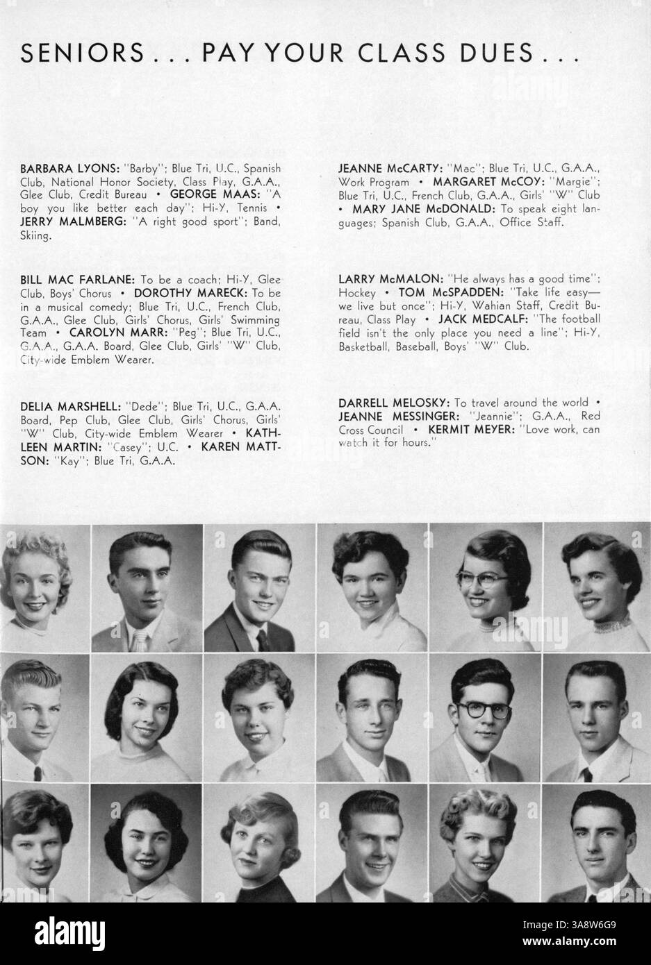 The 1955 Wahian yearbook from Washburn High School offers a ...