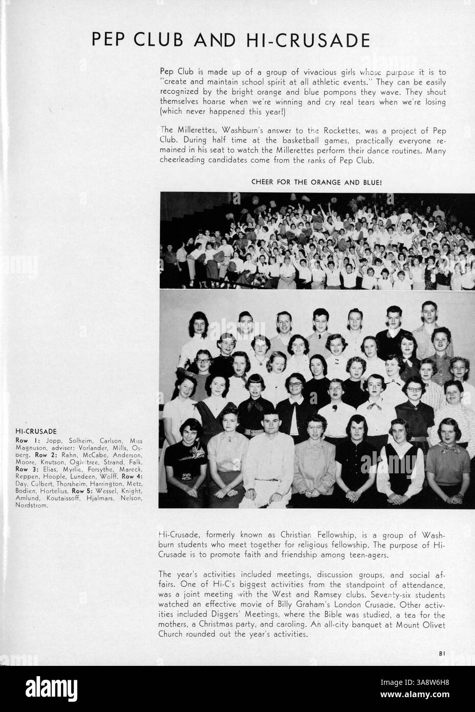 The 1955 Wahian yearbook documents Washburn High School’s student body ...
