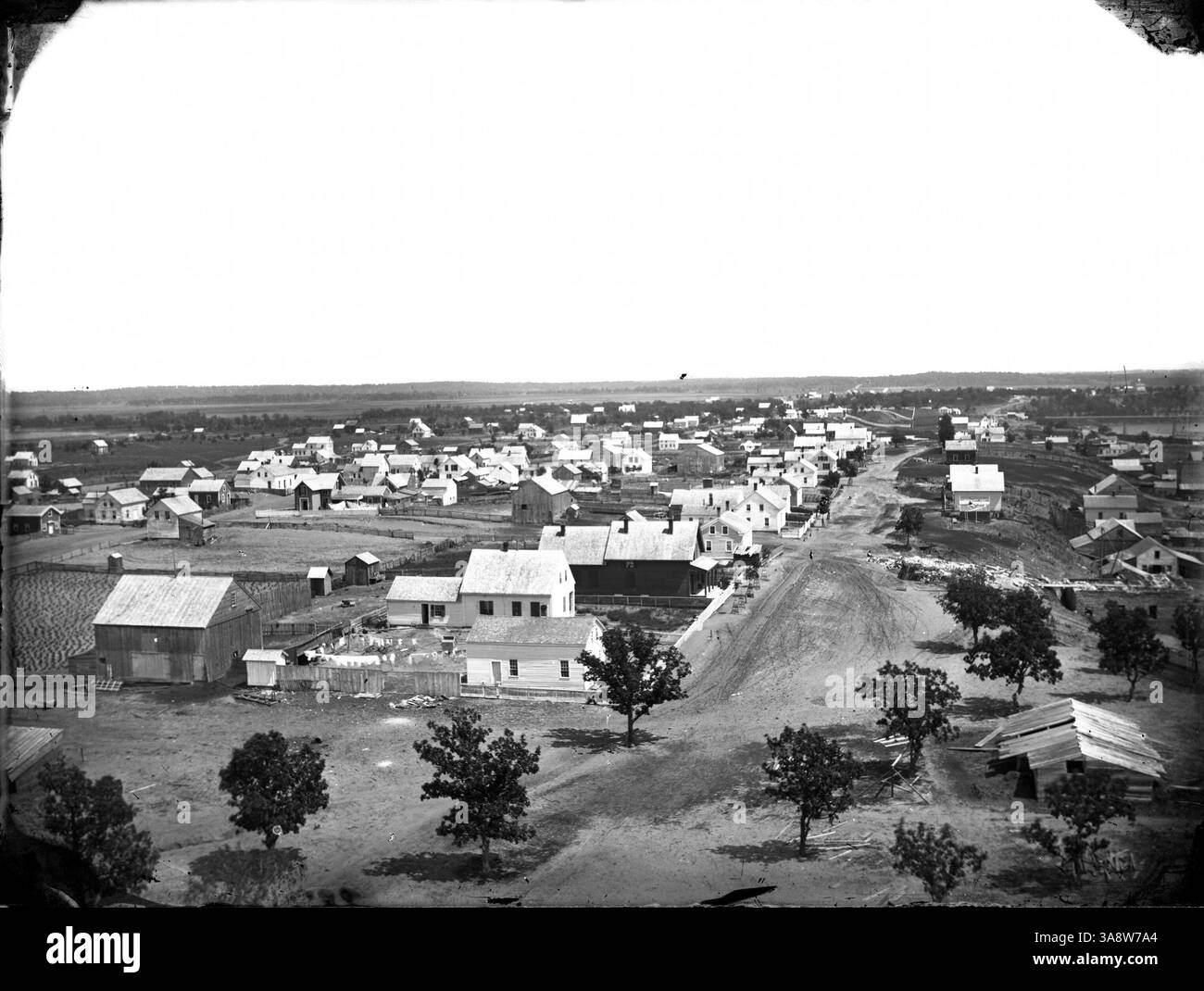 This photograph shows the view from the roof of the Winslow House Hotel ...