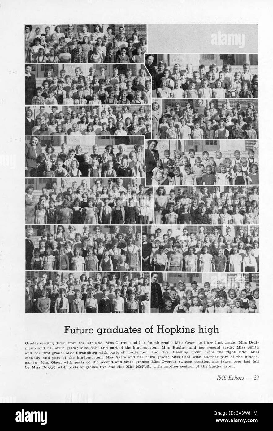 The 1946 Hopkins High School Yearbook, 'Echoes', documents student life ...