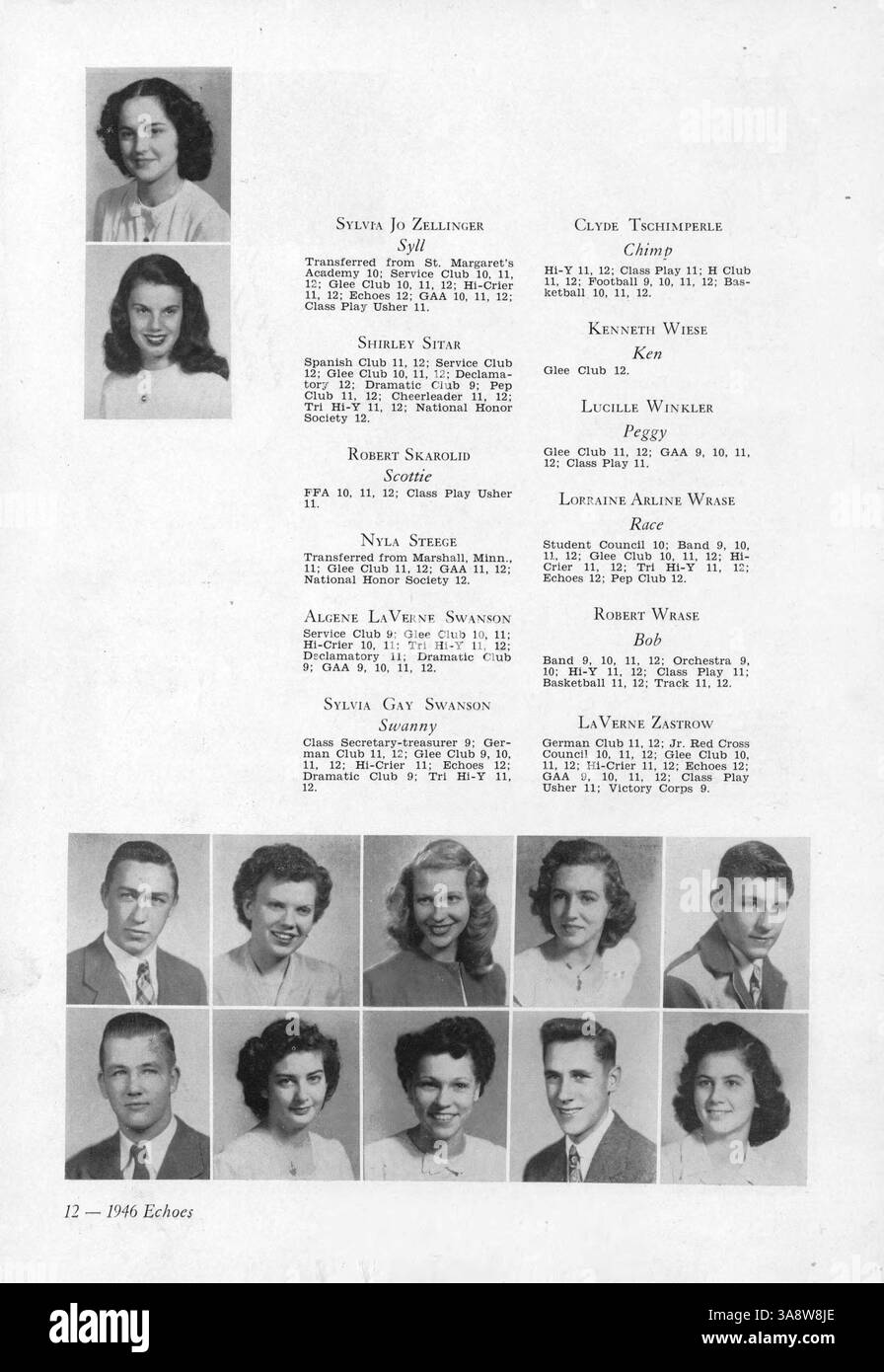 The 1946 Hopkins High School Yearbook, 'Echoes', provides an overview ...
