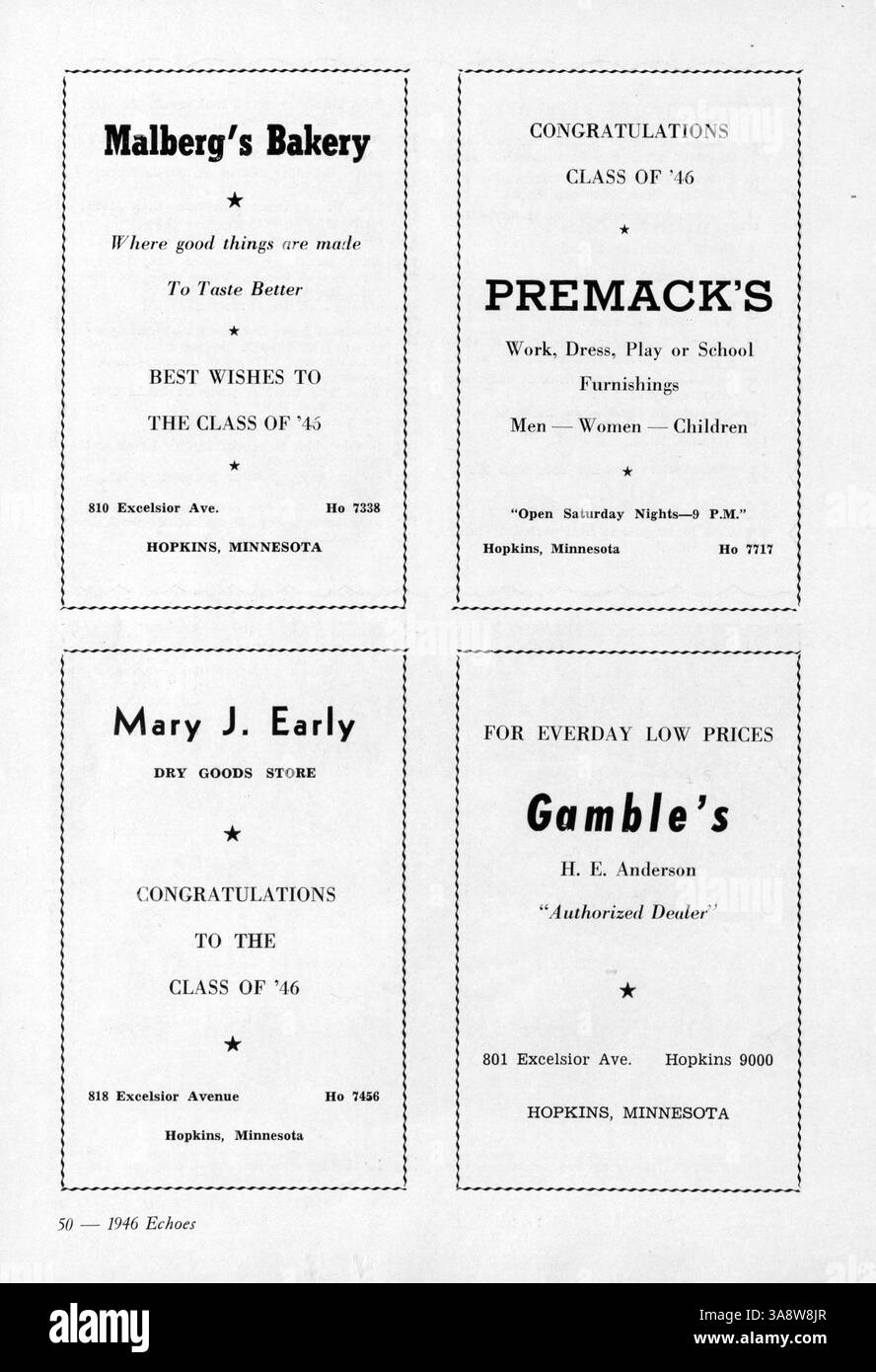 'Echoes' Yearbook 1946 from Hopkins High School highlights student life ...