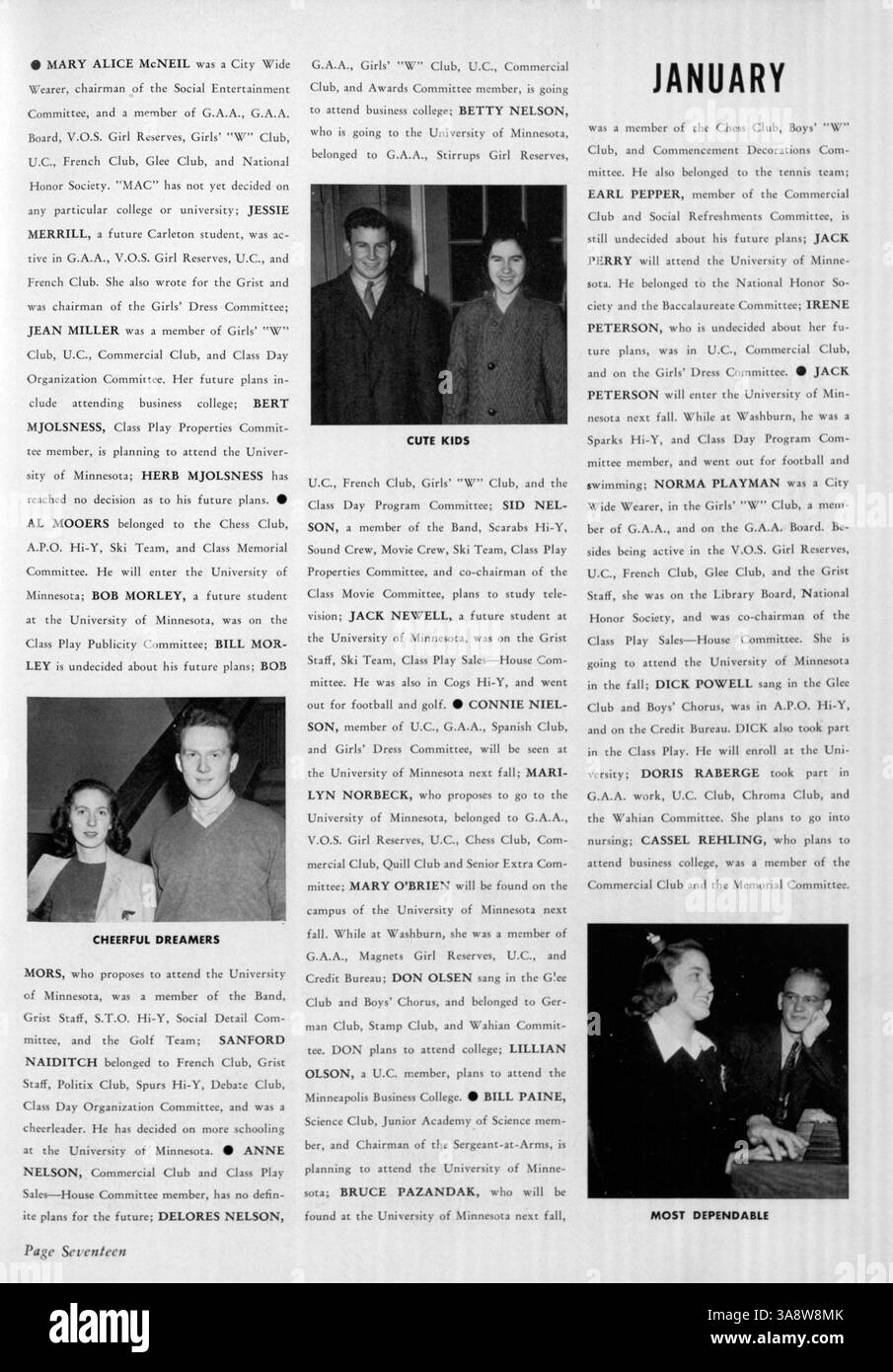 The 1941 'Wahian' Yearbook from Washburn High School captures the ...