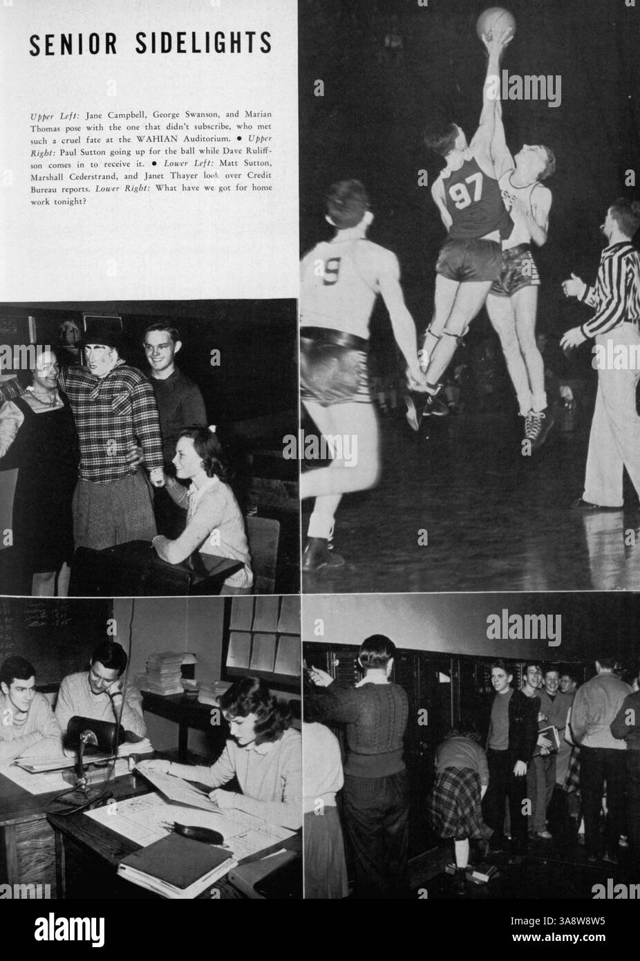 The 1941 'Wahian' Yearbook from Washburn High School captures the 1940 ...