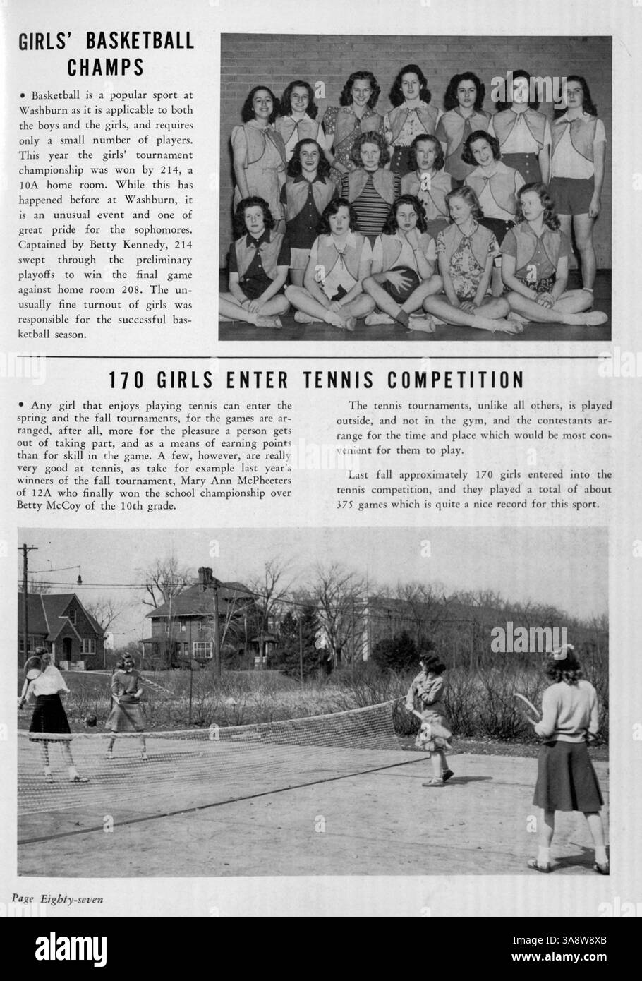 The 1941 'Wahian' Yearbook from Washburn High School records the ...