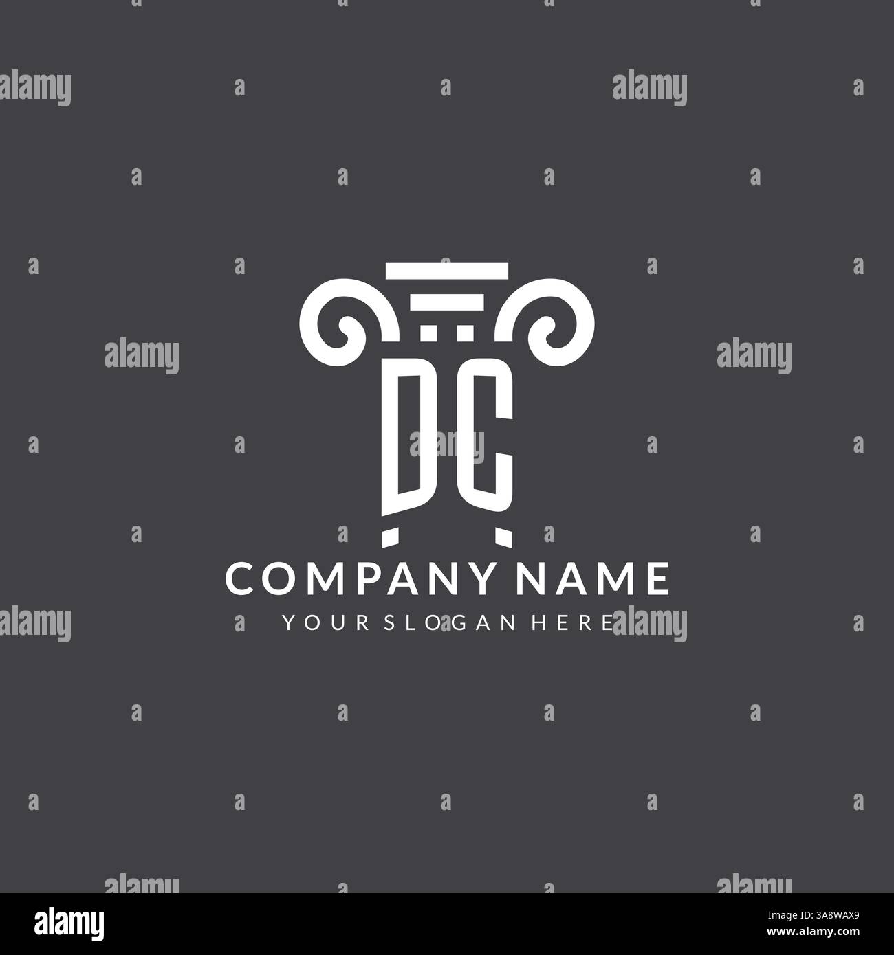 Monogram DC logo for law firm with pillar icon in modern and creative ...