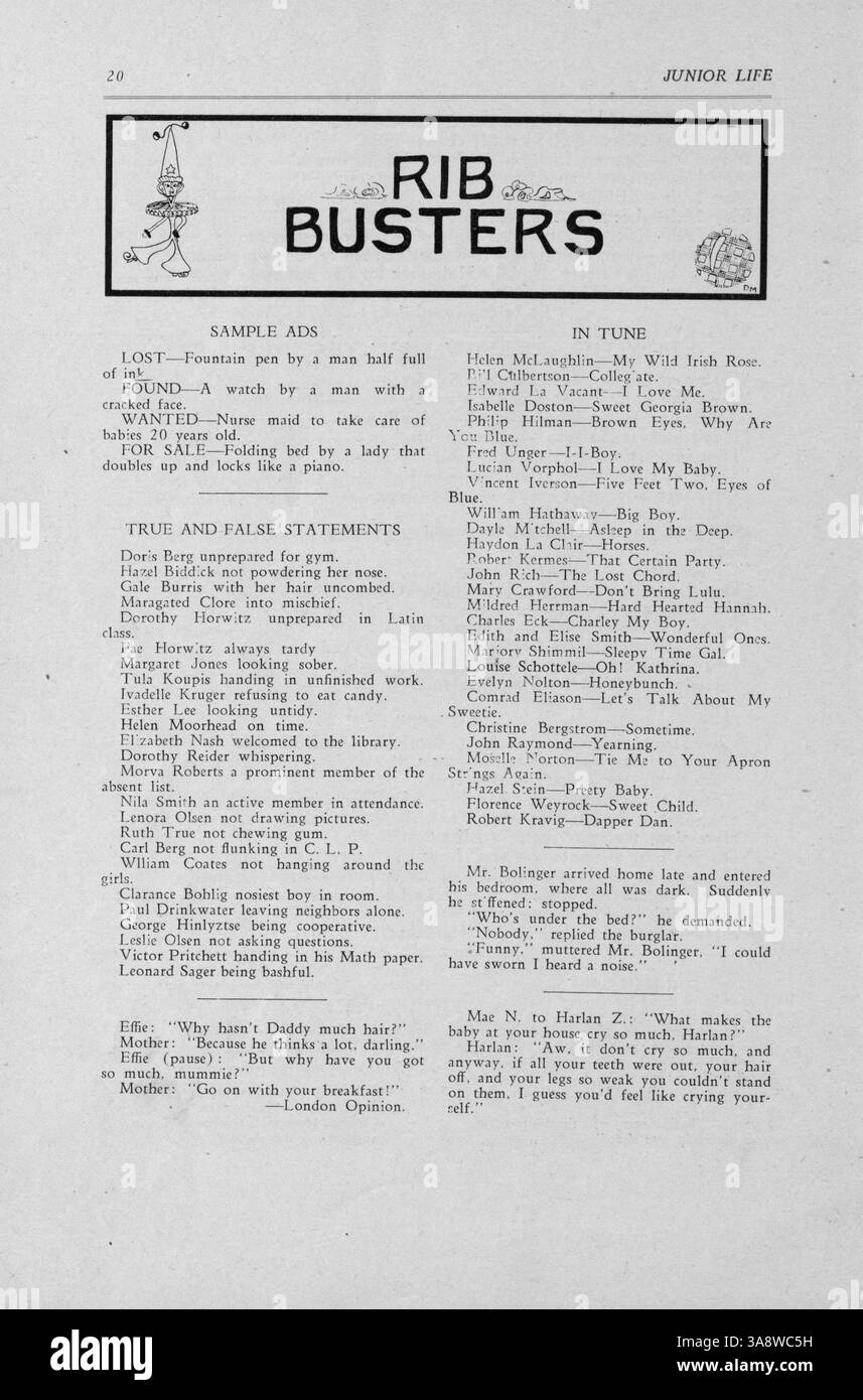 This 'Junior Life' yearbook from June 1926 documents the ninth-grade ...