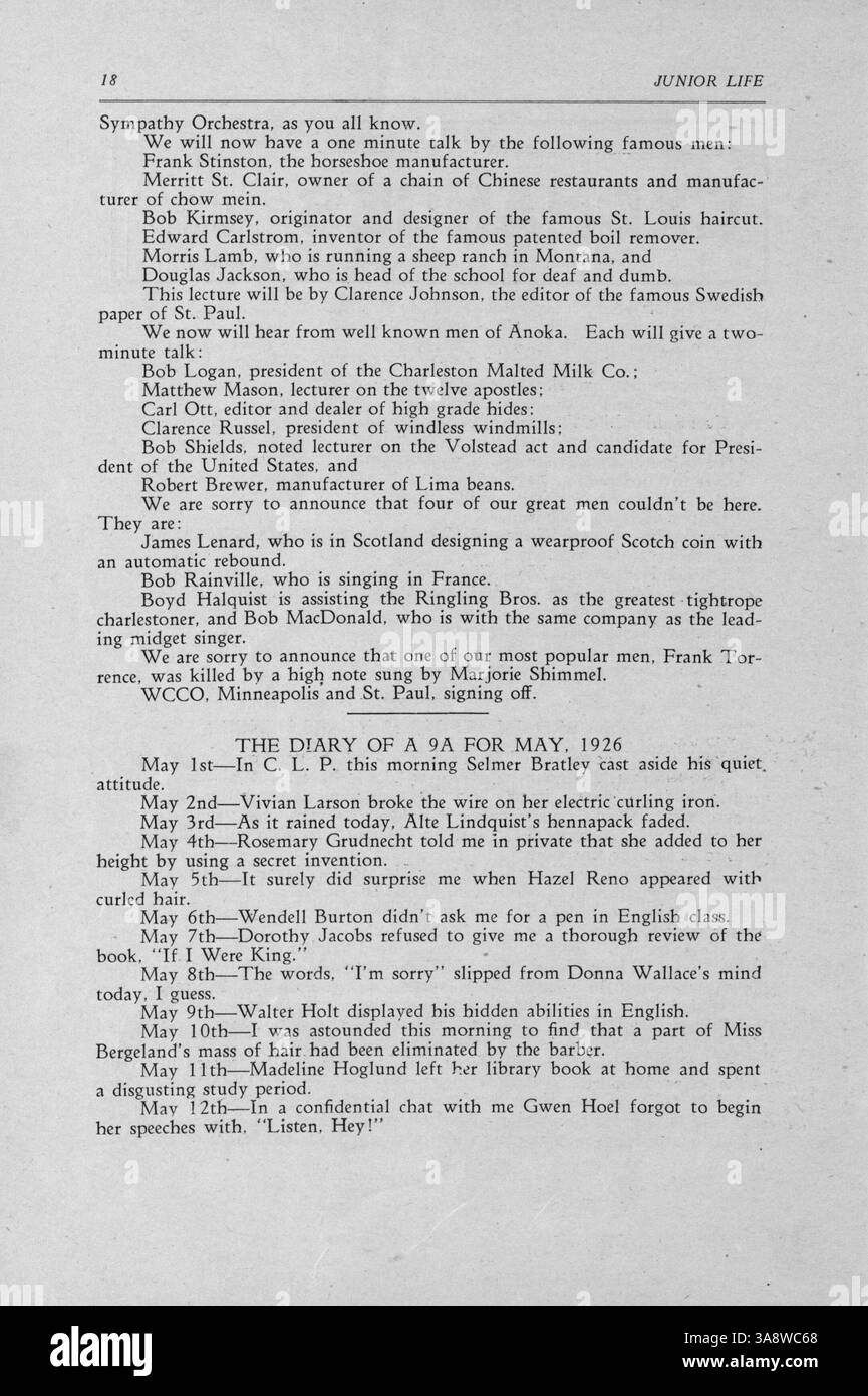 This June 1926 edition of 'Junior Life,' the yearbook for Bryant Jr ...