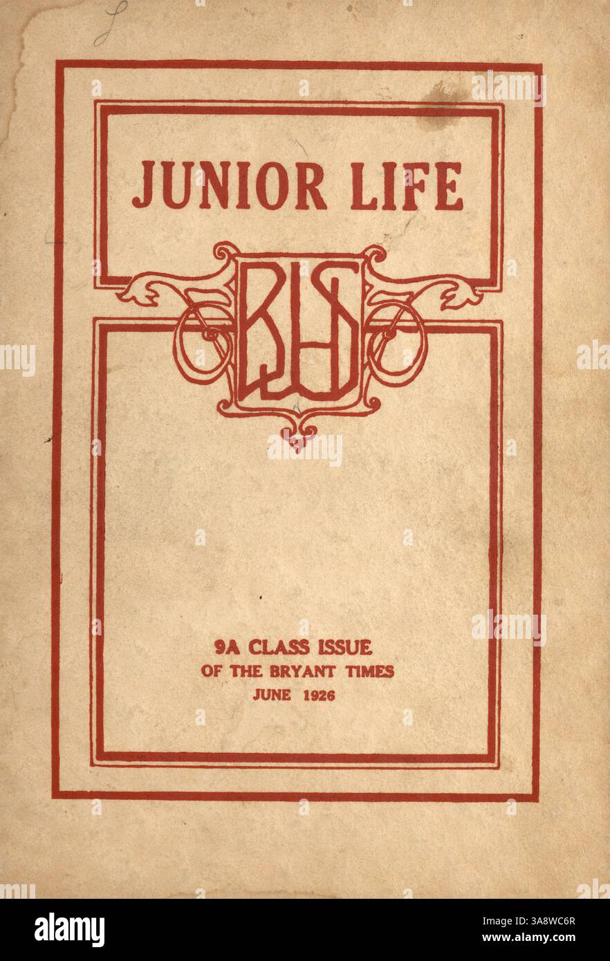This 1926 yearbook, 'Junior Life,' from Bryant Jr. High documents the ...