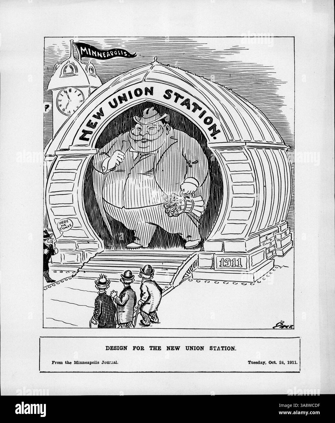 A political cartoon from 1913 shows President Taft standing at the ...