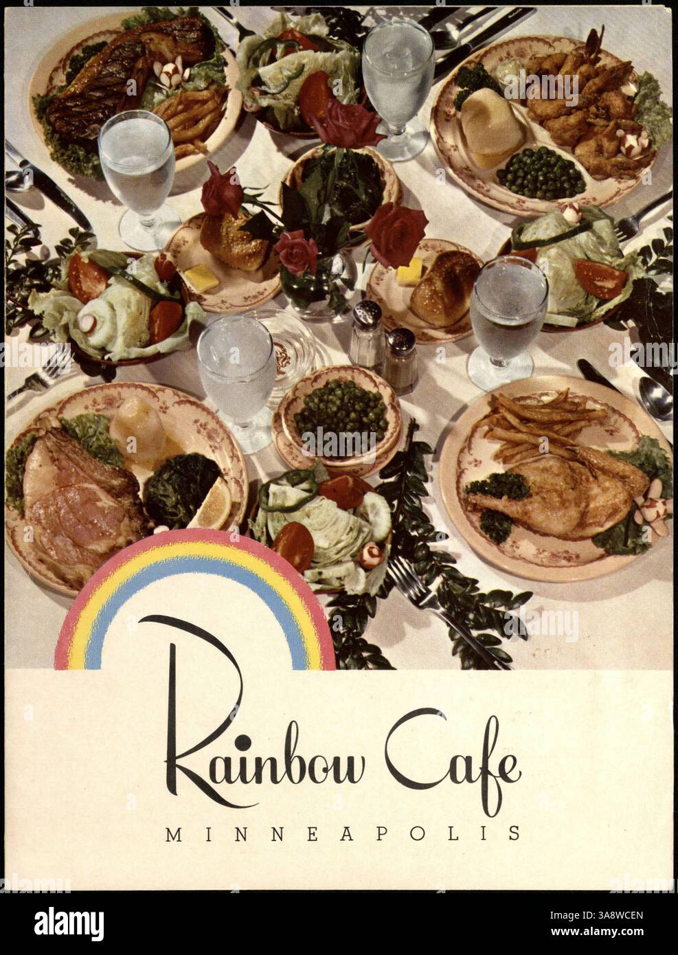The Rainbow Cafe menu features a bi-fold design with a full-color ...