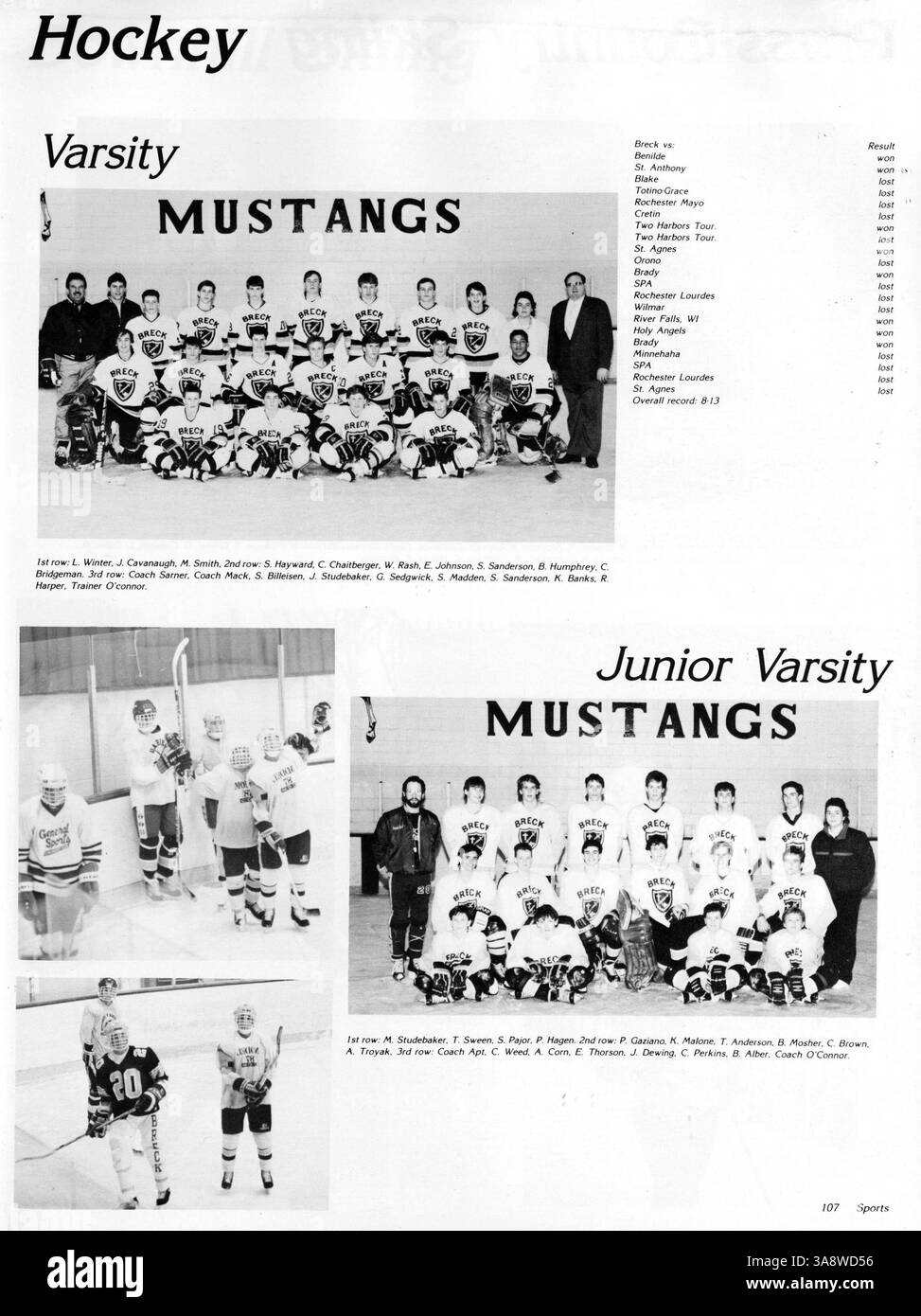 The 1988 Breck Mustang yearbook features student portraits, faculty ...