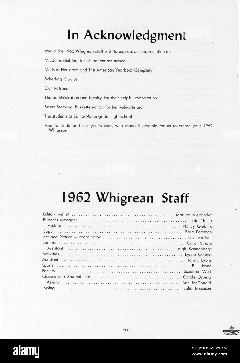 The 1962 'Whigrean' yearbook from Edina-Morningside High School ...