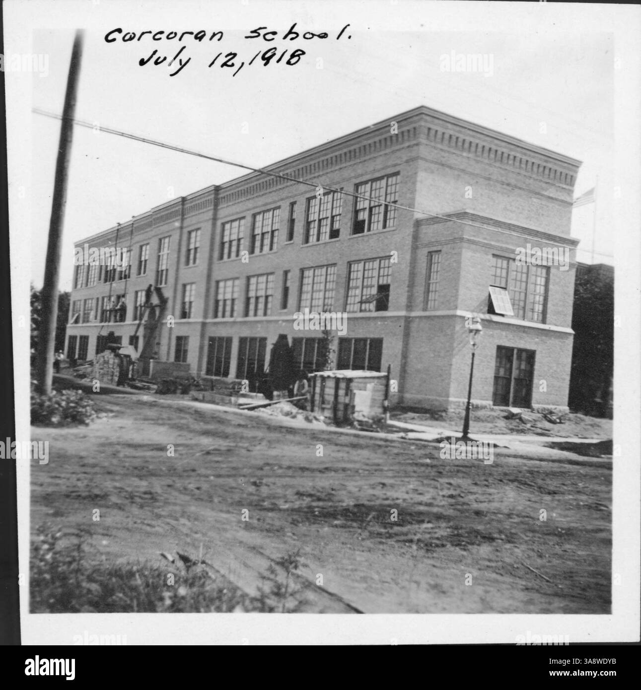 This image shows the construction of an addition to Corcoran School ...